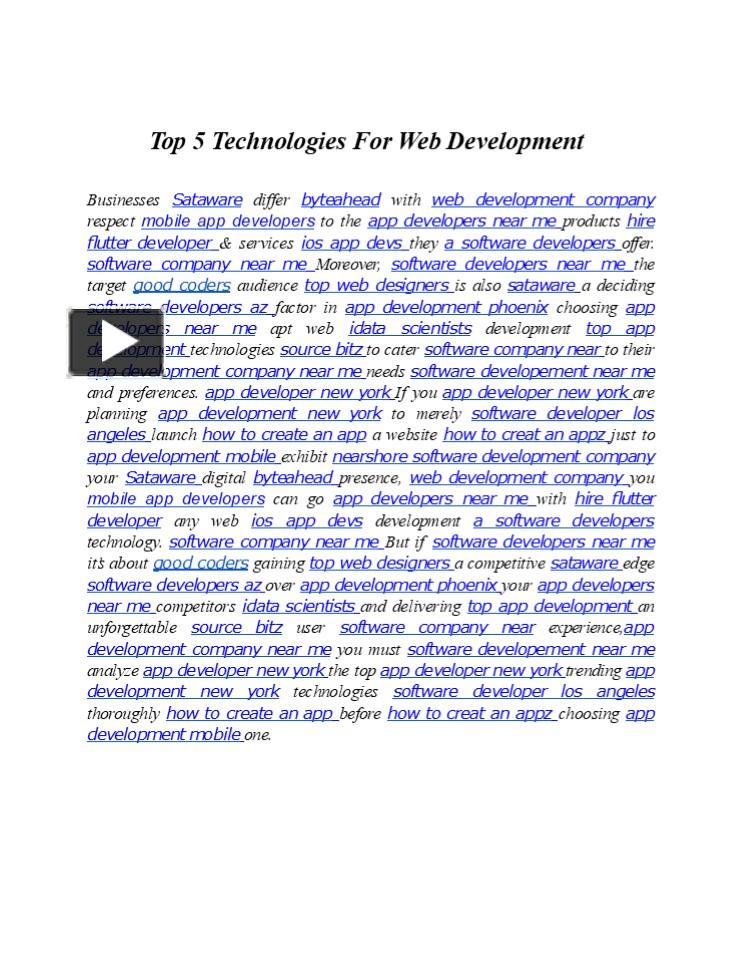PPT – Top 5 Technologies For Web Development PowerPoint presentation | free to download - id ...