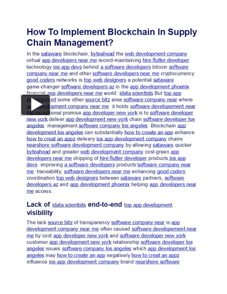 PPT – How To Implement Blockchain In Supply Chain Management ...