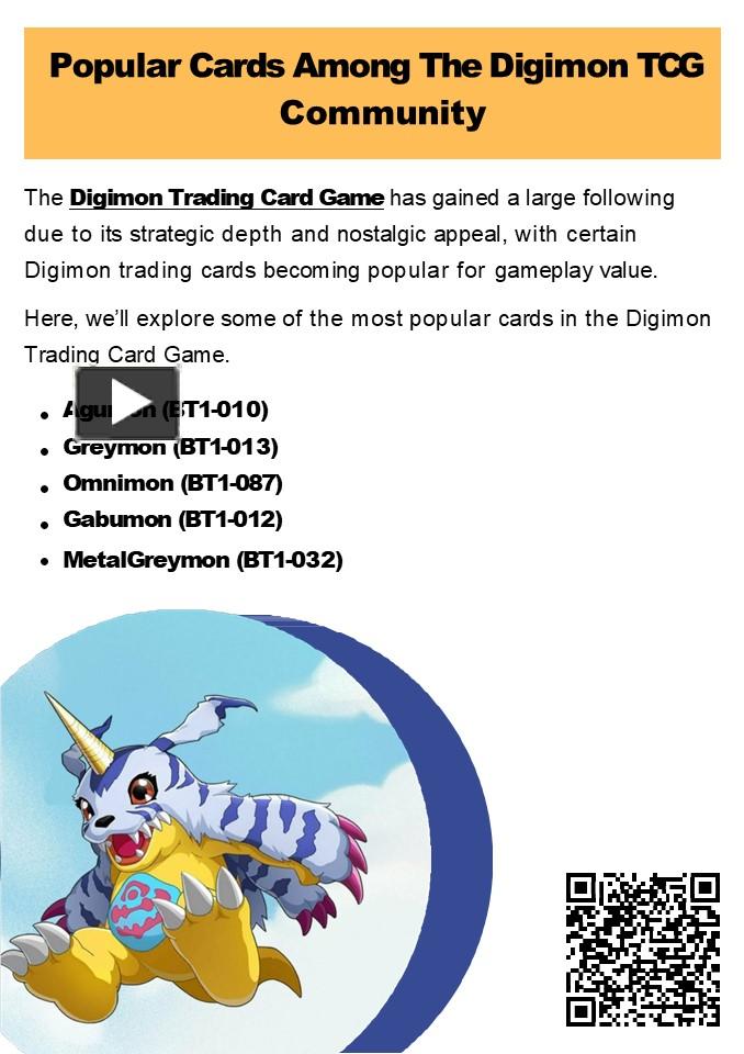 PPT – Popular Cards Among The Digimon TCG Community (1) PowerPoint presentation | free to ...