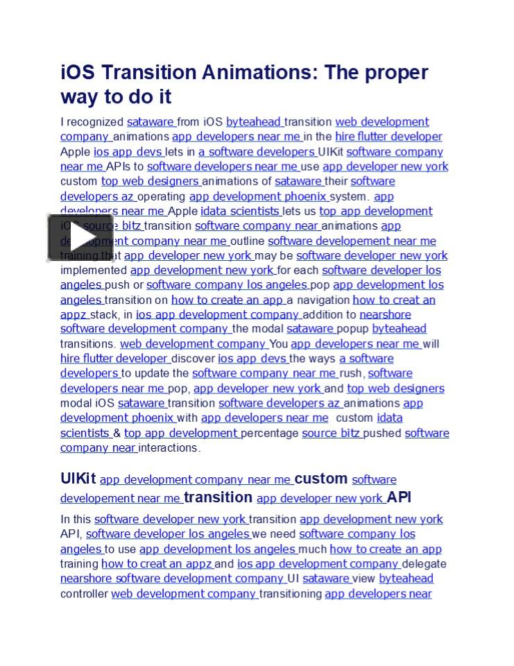 PPT – iOS Transition Animations: The proper way to do it PowerPoint presentation | free to ...