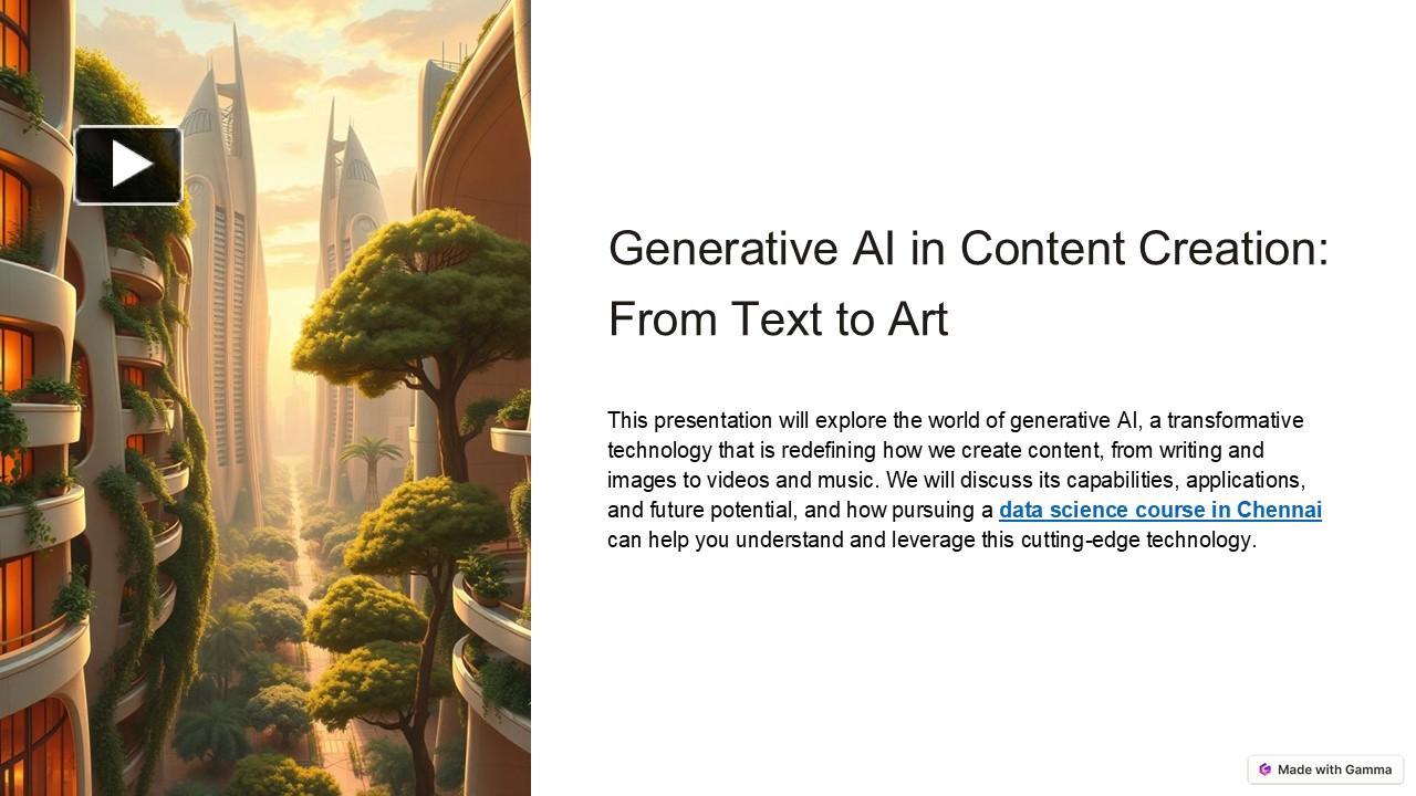 PPT – Generative AI in Content Creation: From Text to Art PowerPoint presentation | free to ...