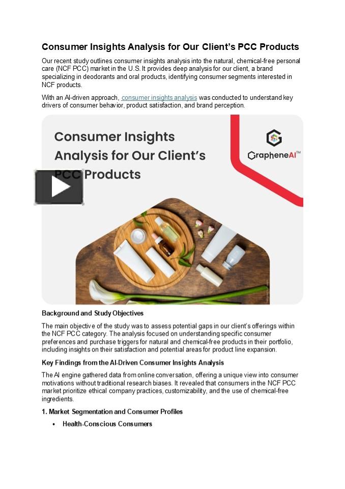 PPT – Consumer Insights Analysis for Our Client’s PCC Products PowerPoint presentation | free to ...