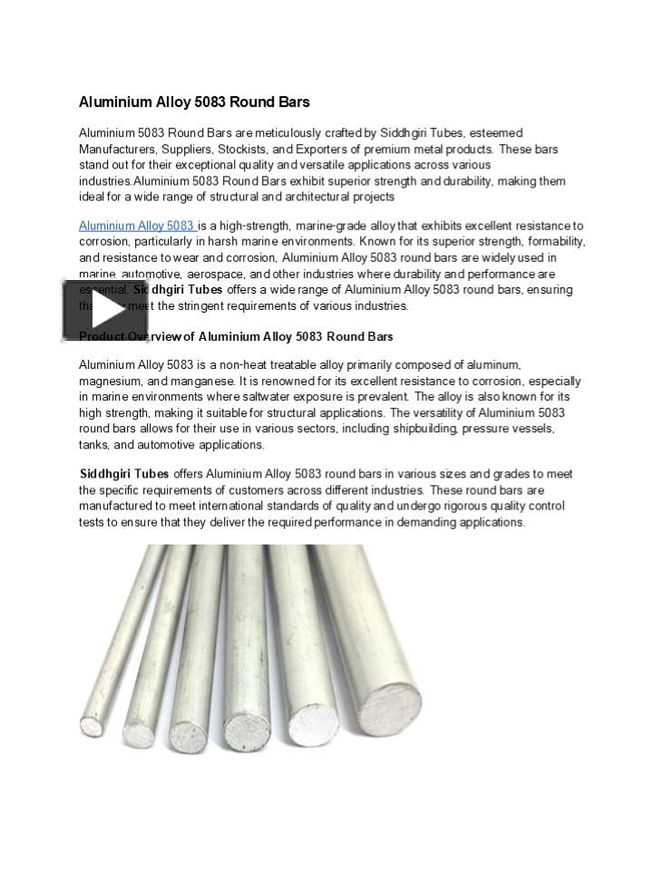 PPT – Aluminium Alloy 5083 Round Bars.pdf PowerPoint presentation | free to download - id ...