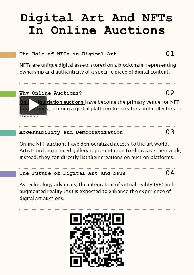 Digital Art And NFTs In Online Auctions presentation | free to download