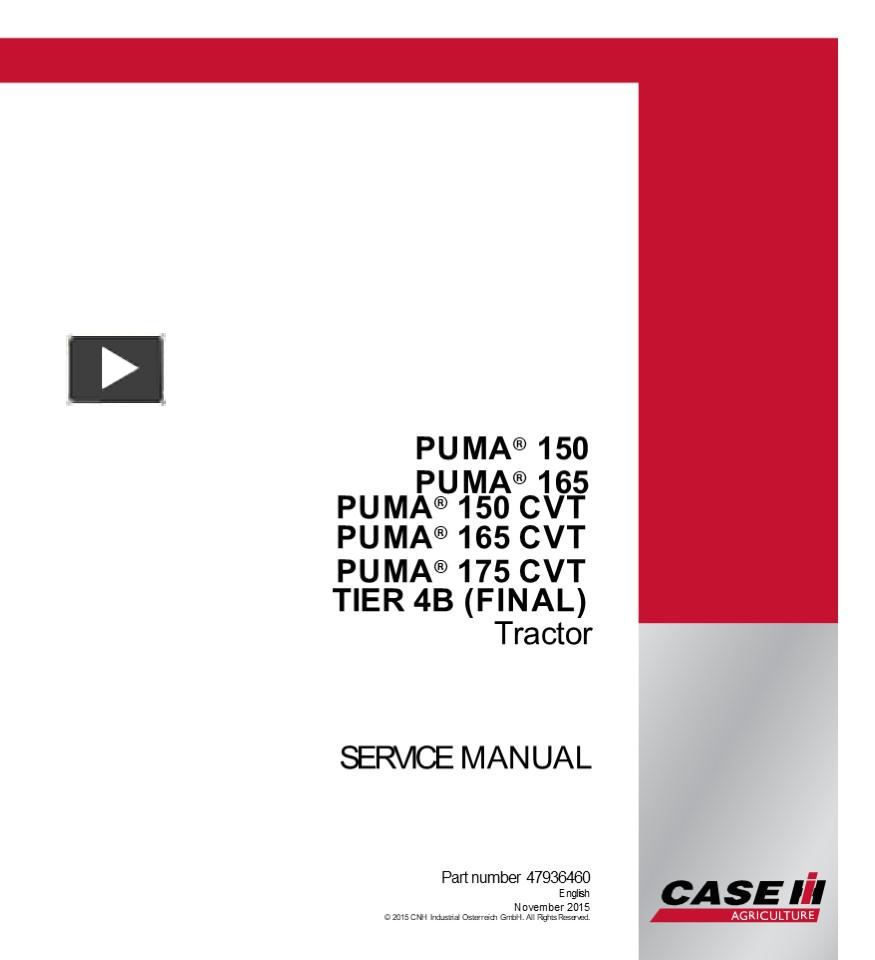 PPT – CASE IH PUMA 165 CVT TIER 4B (FINAL) Tractor Service Repair Manual Instant Download ...