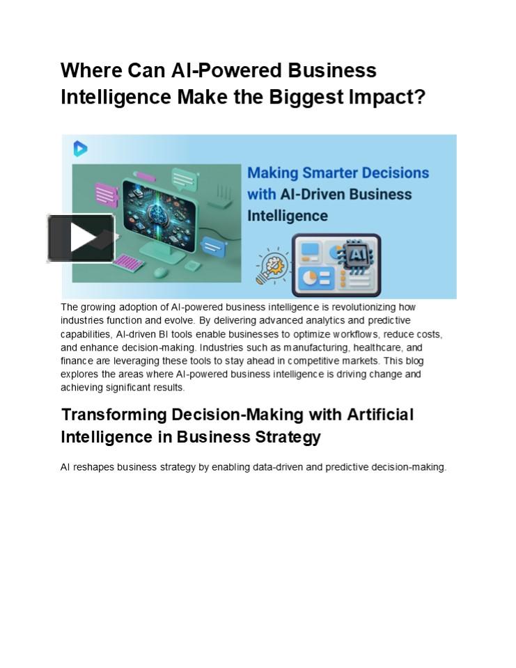 PPT – AI and BI: Transforming Supply Chain Management PowerPoint presentation | free to download ...