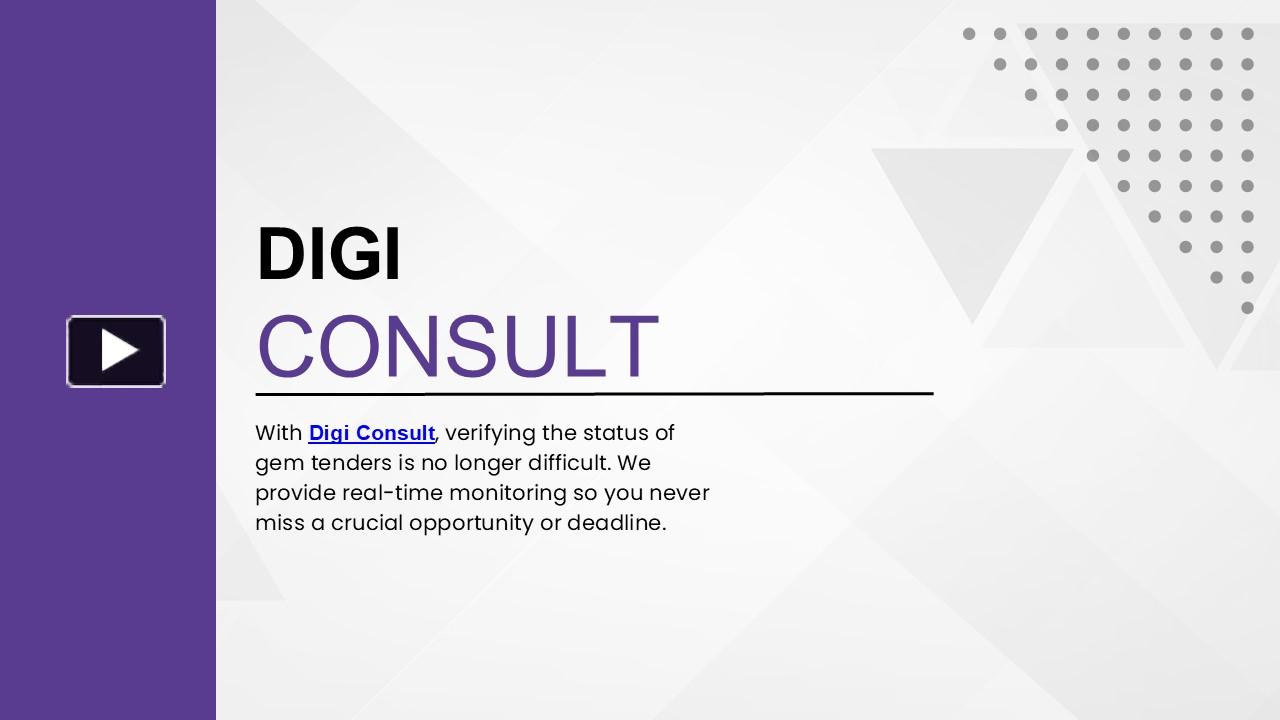 PPT – Get Gem Best Tender Status in India with Digi Consult PowerPoint presentation | free to ...