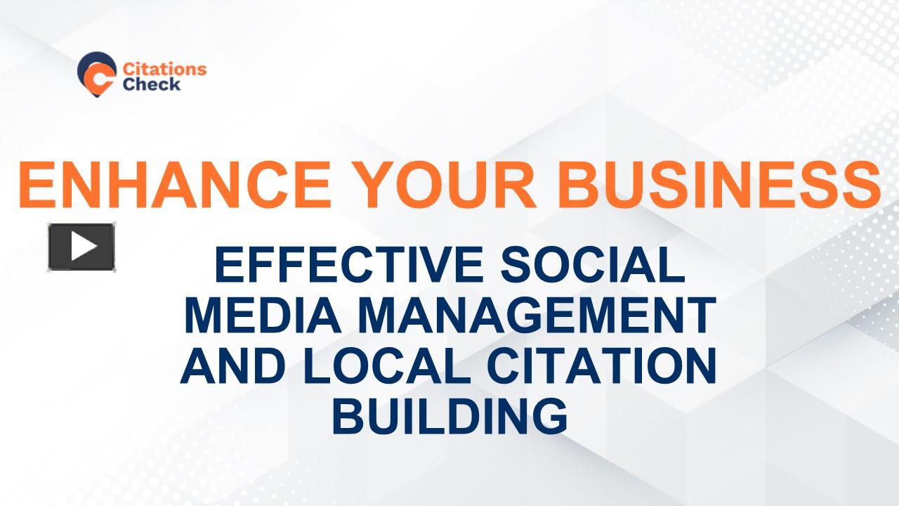 PPT – Social Media Management and Local Citation Building for Business Growth PowerPoint ...