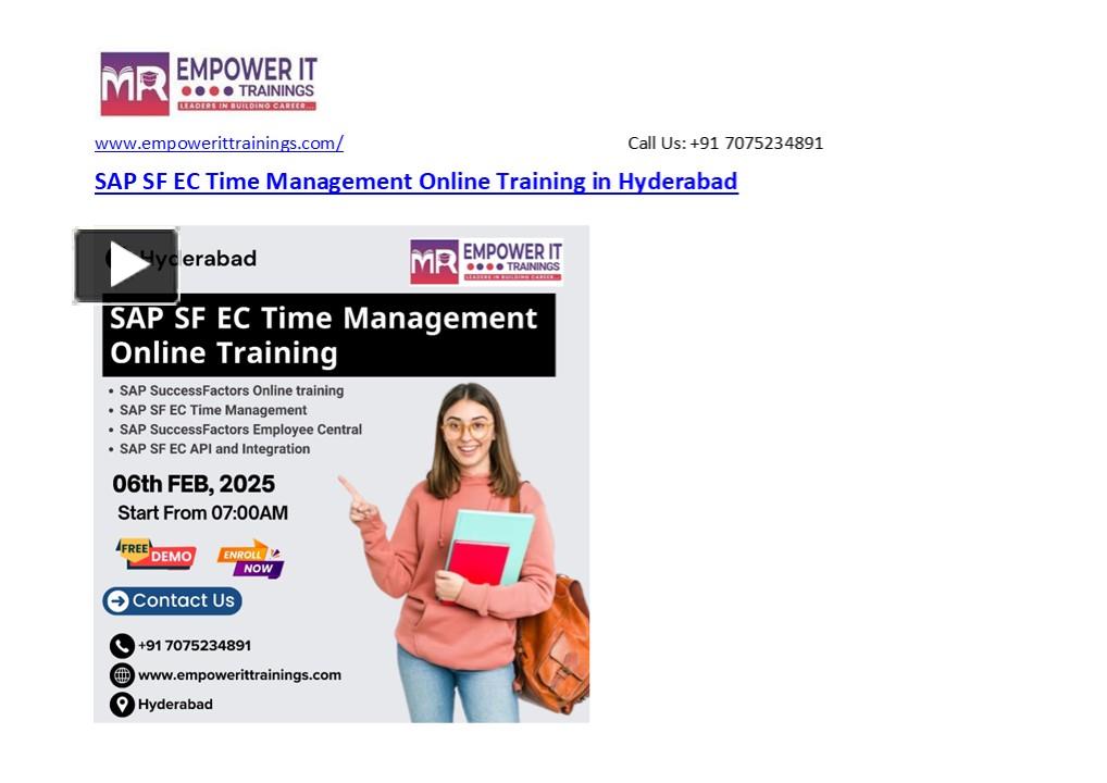 SAP SF EC Time Management Online Training in Hyderabad presentation | free to download