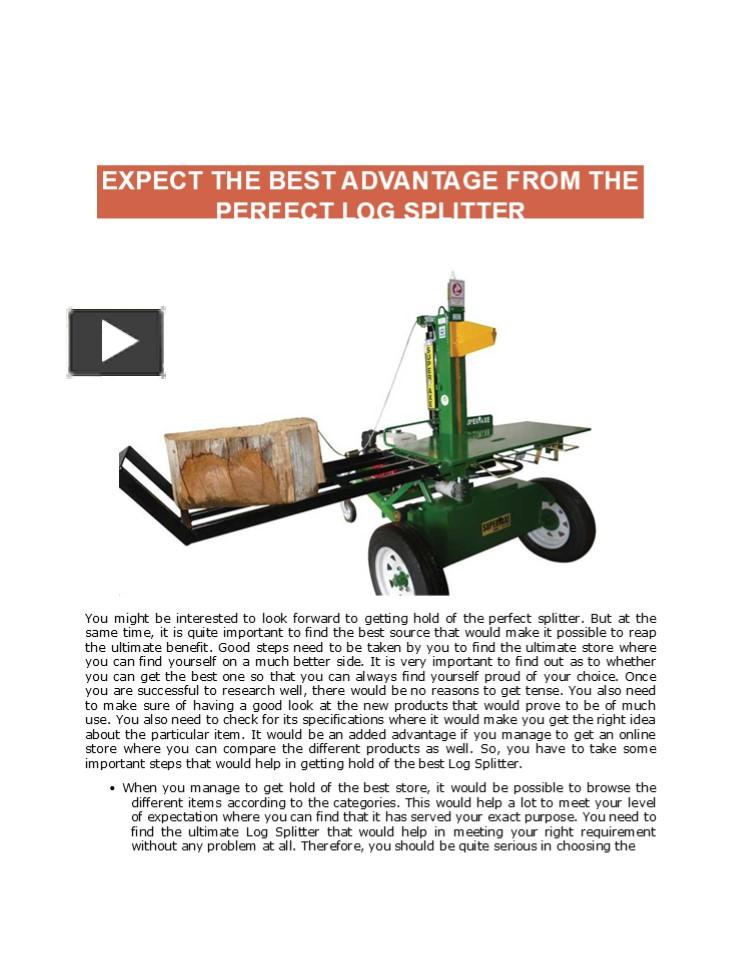Expect the best advantage from the perfect Log Splitter presentation | free to download