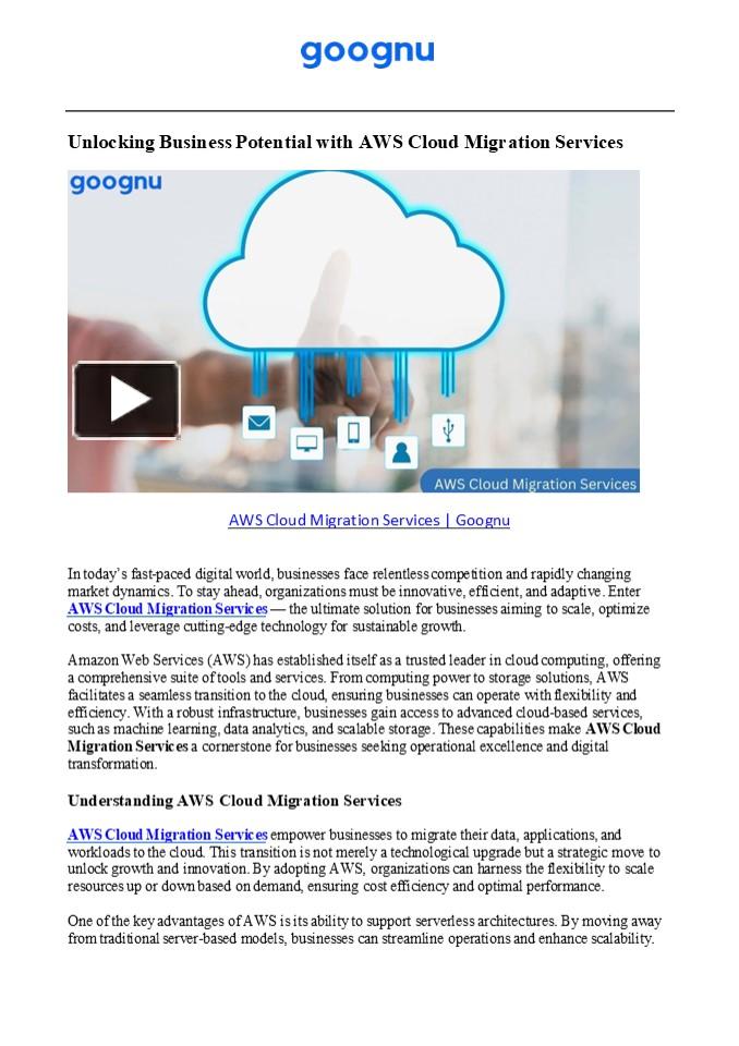 PPT – AWS Cloud Migration Services | Goognu PowerPoint presentation | free to download - id ...
