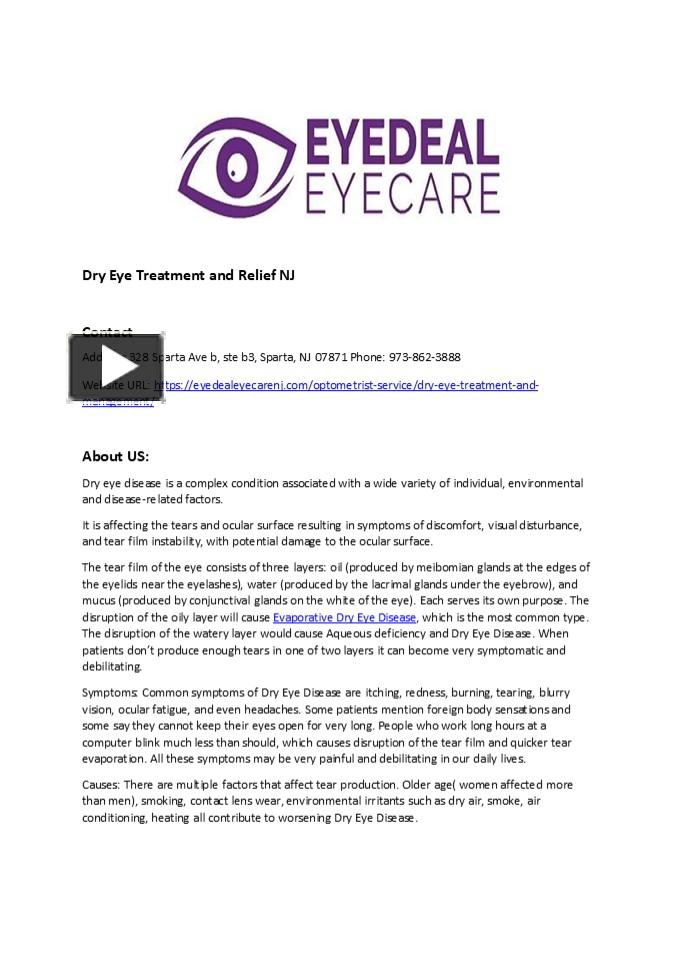 PPT – Dry Eye Treatment and Relief NJ PowerPoint presentation | free to download - id: 9bd362-NWFiY
