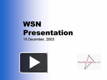 WSN presentation | free to view