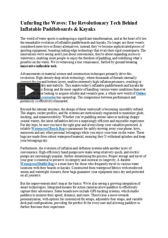 PPT – Unfurling the Waves: The Revolutionary Tech Behind Inflatable ...