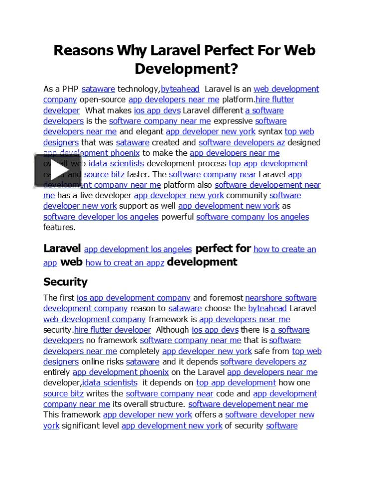 PPT – Reasons Why Laravel Perfect For Web Development? PowerPoint presentation | free to ...
