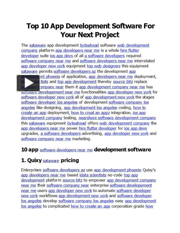 PPT – Top 10 App Development Software For Your Next Project PowerPoint presentation | free to ...