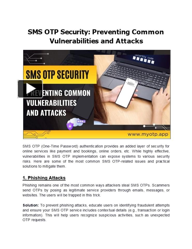 PPT – SMS OTP Security: Preventing Common Vulnerabilities and Attacks ...