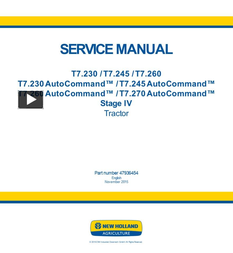 PPT – New Holland T7.245 AutoCommand Stage IV Tractor Service Repair Manual Instant Download ...