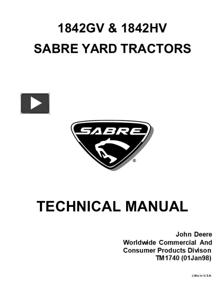 PPT – JOHN DEERE 1842HV SABRE YARD TRACTOR Service Repair Manual Instant Download PowerPoint ...