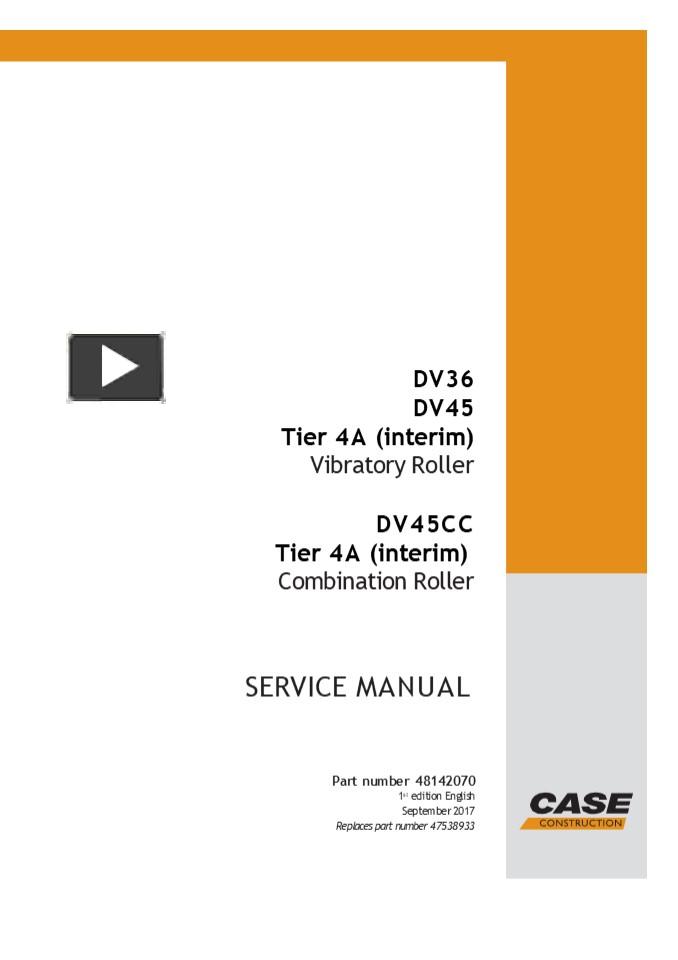 CASE DV45CC Tier 4A (interim) Combination Roller Service Repair Manual Instant Download ...