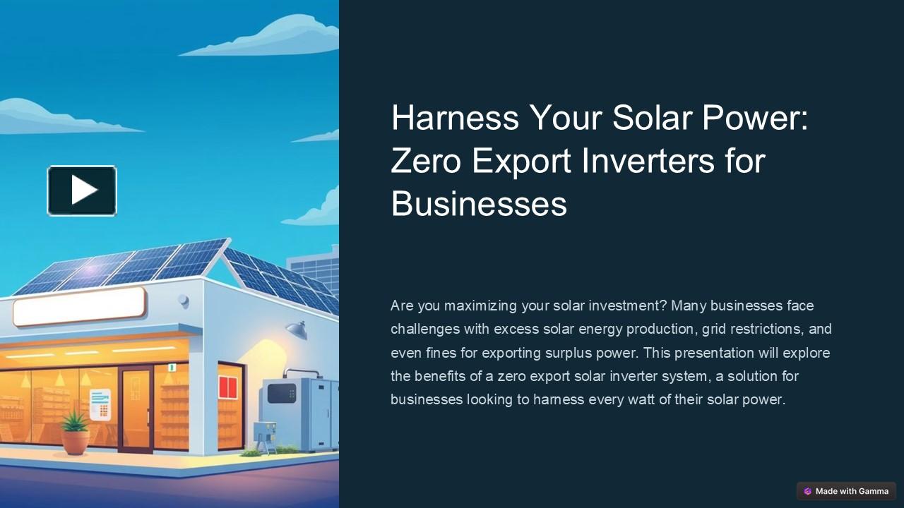 PPT – Top 5 Advantages of Installing a Zero Export Solar Inverter for Your Business PowerPoint ...