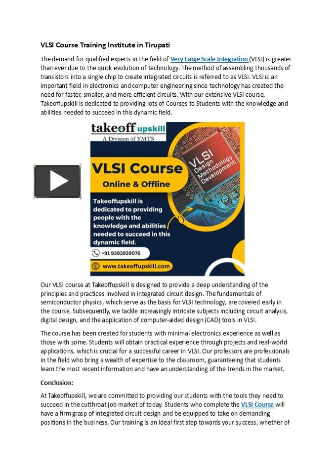 PPT – VLSI Course Training Institute in Tirupati PowerPoint presentation | free to download - id ...