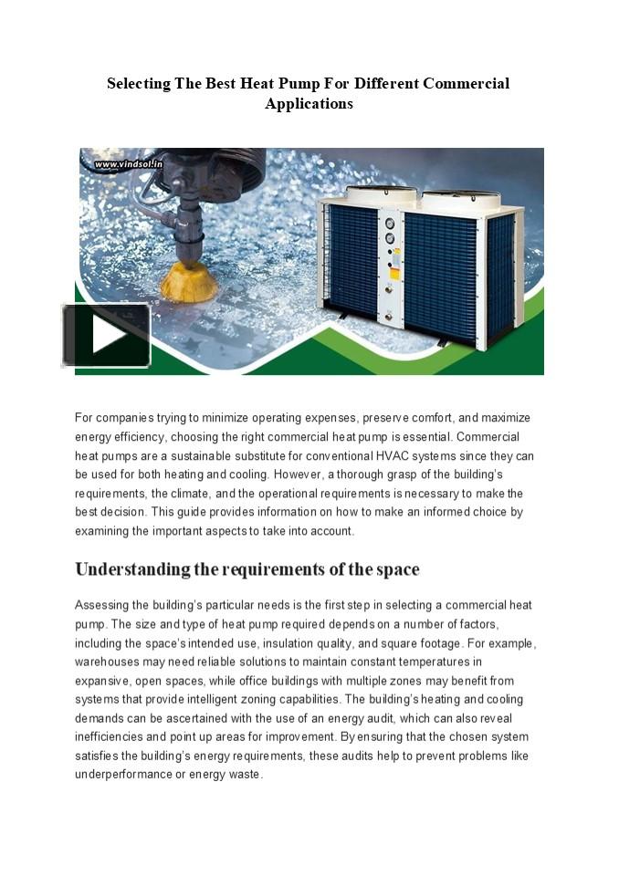 PPT – Selecting The Best Heat Pump For Different Commercial Applications PowerPoint presentation ...