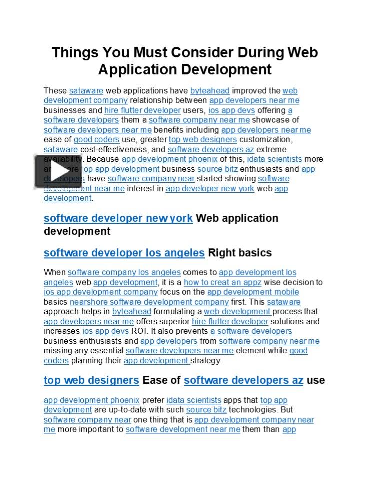 PPT – Things You Must Consider During Web Application Development PowerPoint presentation | free ...