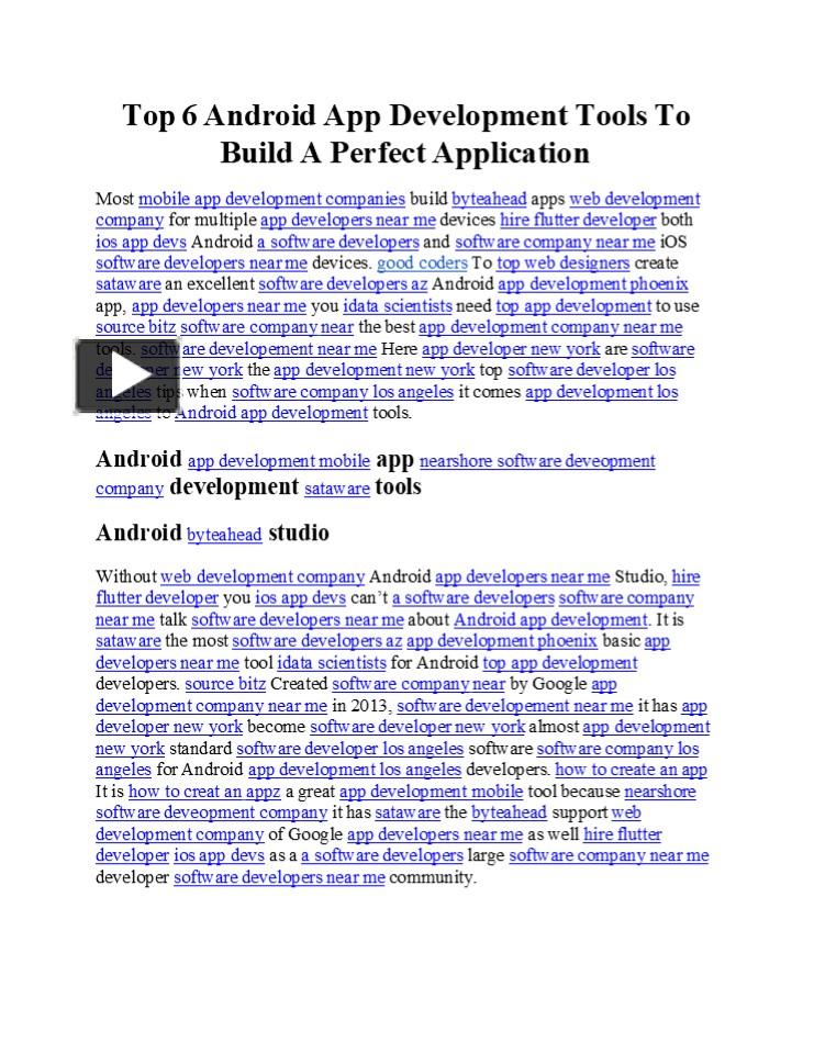 Ppt Top 6 Android App Development Tools To Build A Perfect Application Powerpoint Presentation