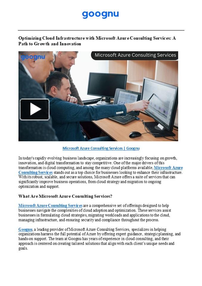 PPT – Microsoft Azure Consulting Services | Goognu (1) PowerPoint presentation | free to ...