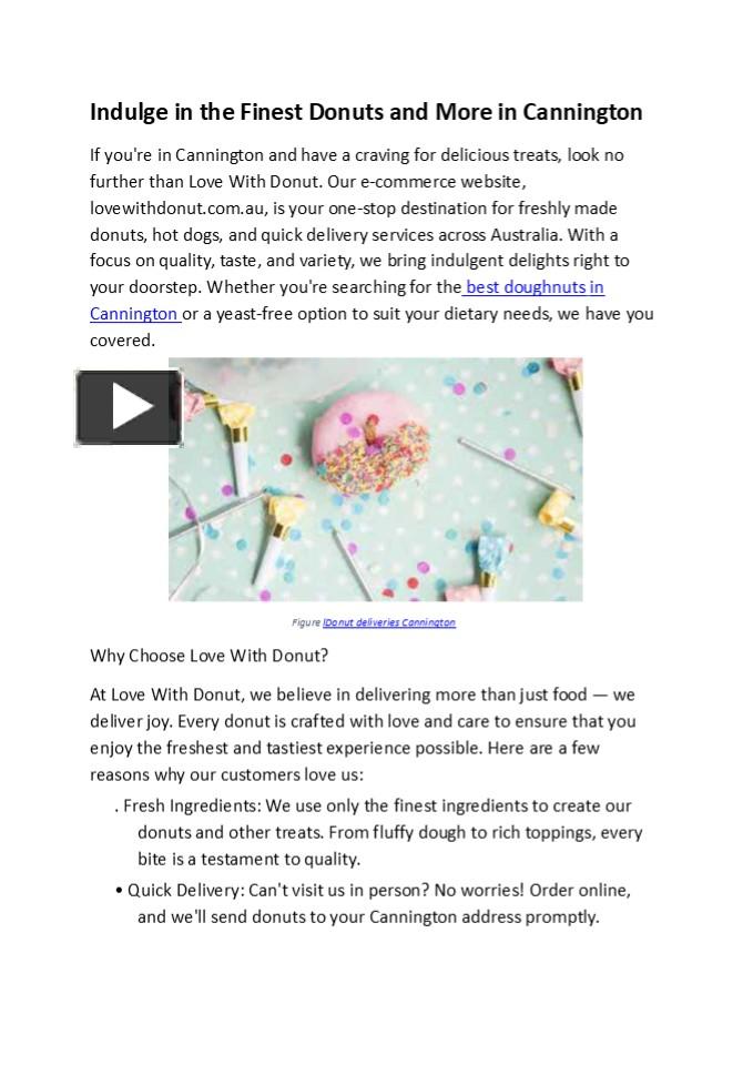 PPT – Indulge in the finest donuts in Cannington PowerPoint ...