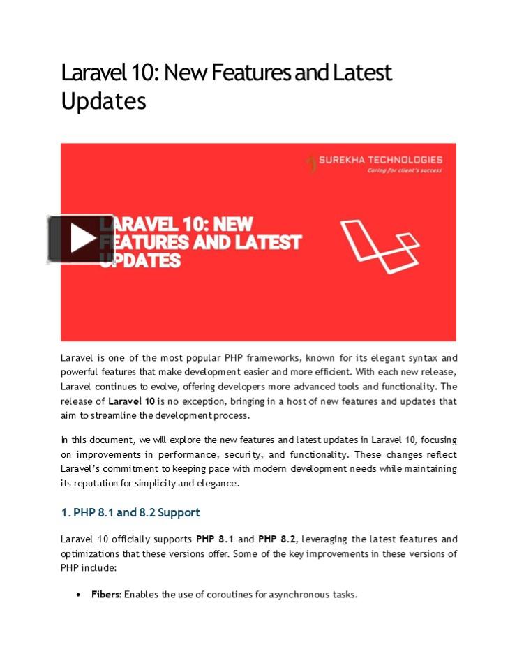 Ppt Laravel 10 New Features And Latest Updates Powerpoint Presentation Free To Download