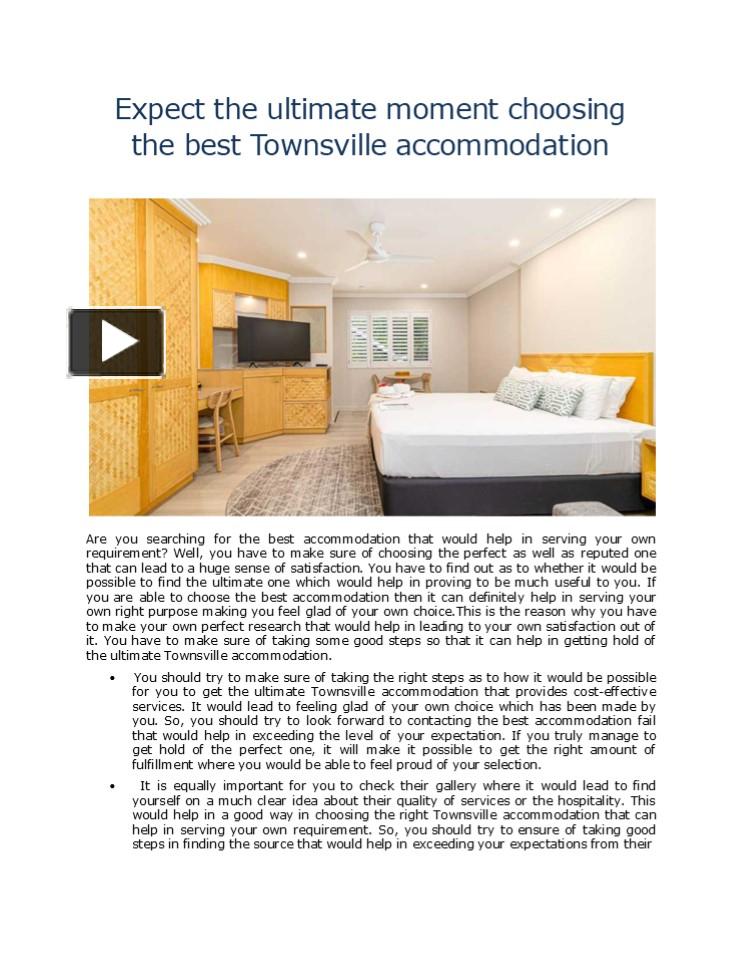 PPT – Expect the ultimate moment choosing the best Townsville accommodation PowerPoint ...