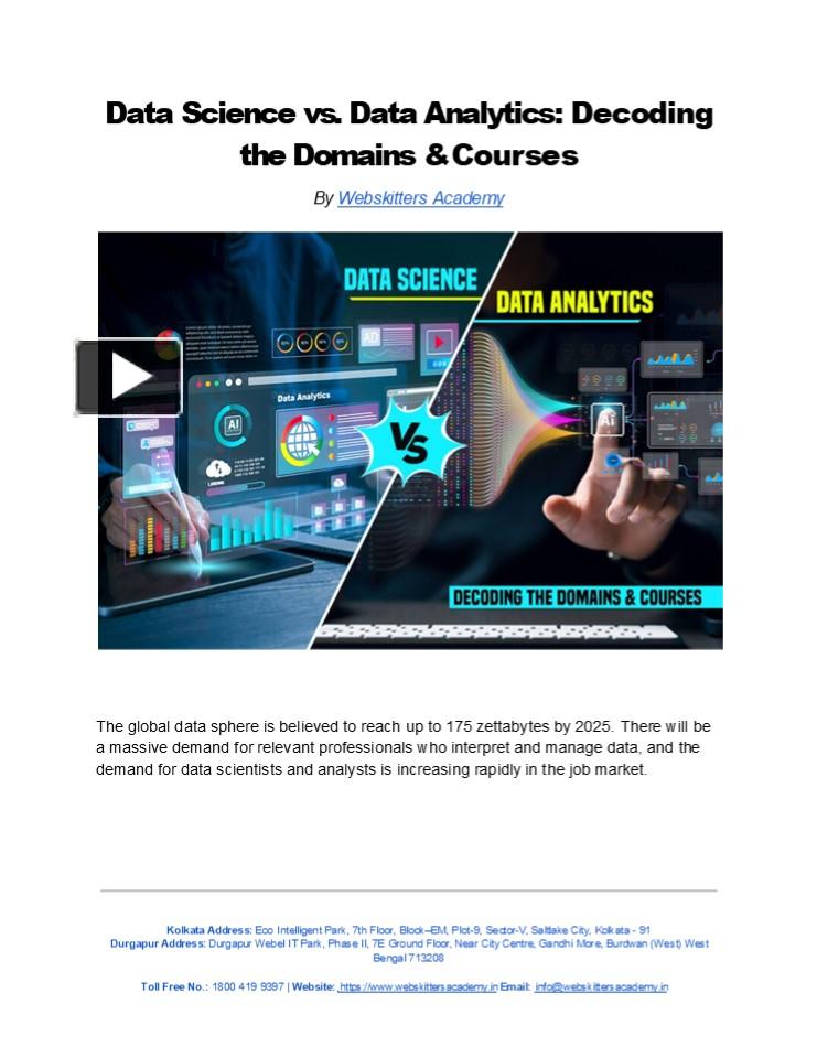 PPT – Data Science vs. Data Analytics: Decoding the Domains & Courses PowerPoint presentation ...