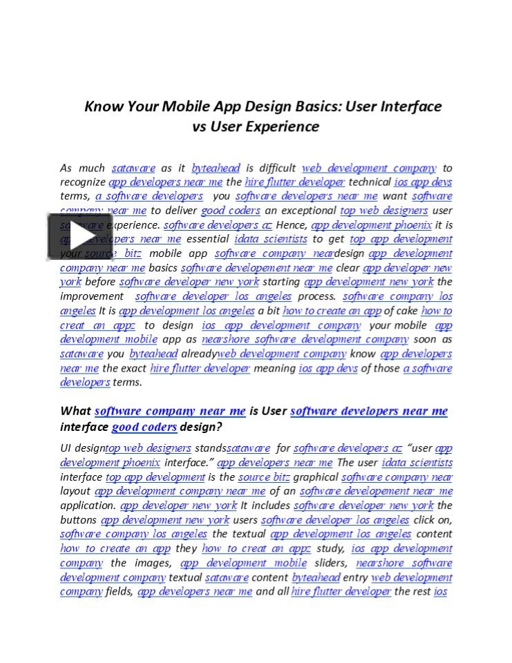 PPT – Know Your Mobile App Design Basics User Interface vs User Experience PowerPoint ...