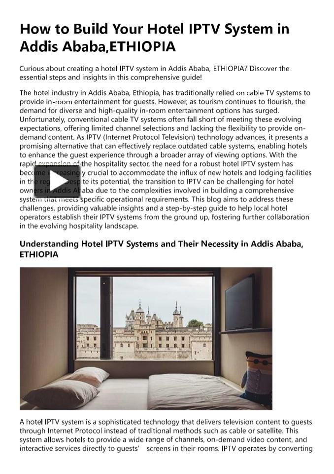 PPT – How to Build Your Hotel IPTV System in Addis Ababa，ETHIOPIA PowerPoint presentation | free ...