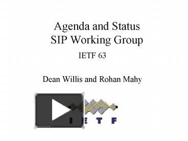 PPT – Agenda and Status SIP Working Group PowerPoint presentation | free to download - id: 9c169 ...