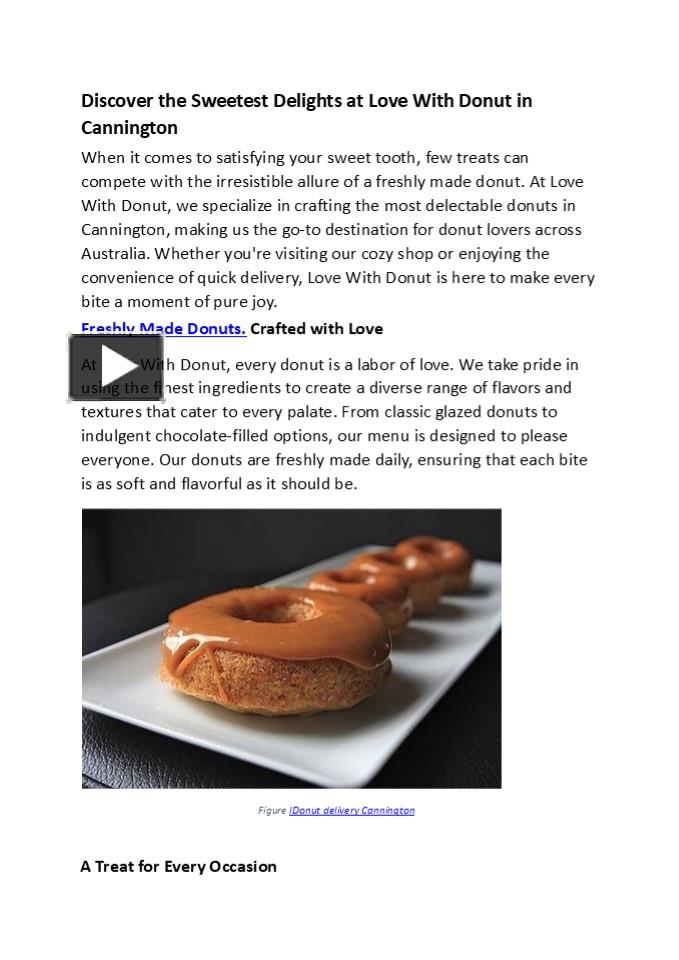 PPT – Discover the Delight of Freshly Made Donuts at Love With Donut in ...