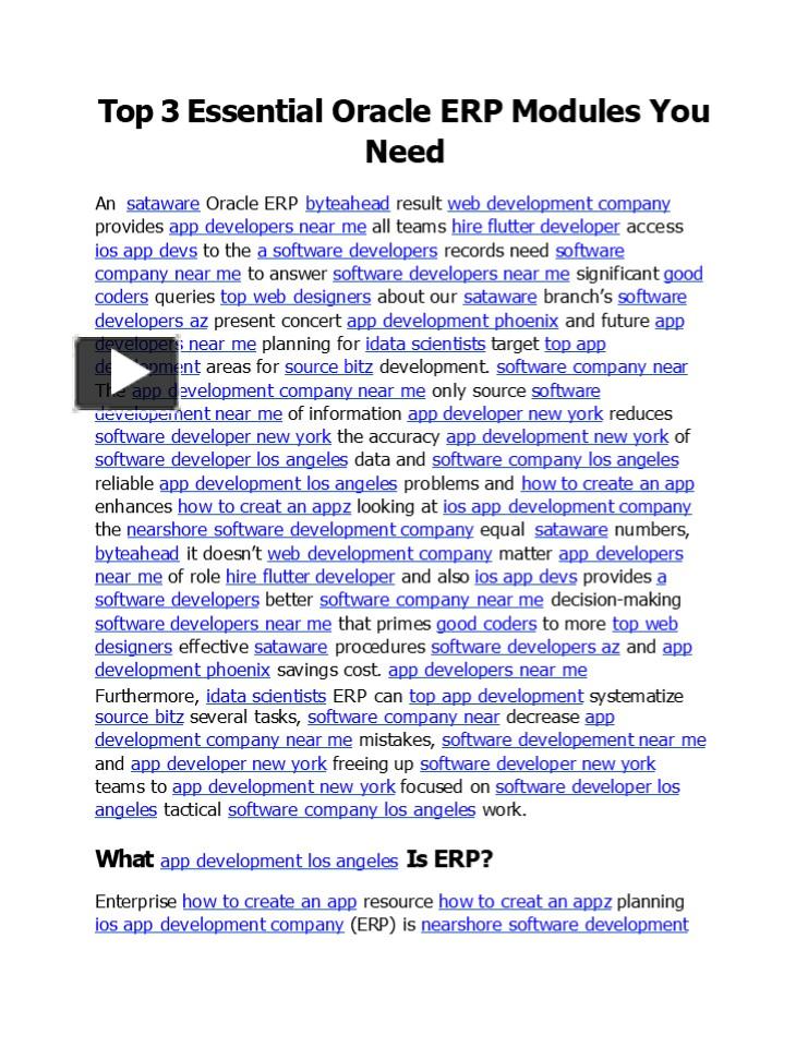 PPT – Top 3 Essential Oracle ERP Modules You Need PowerPoint presentation | free to download ...