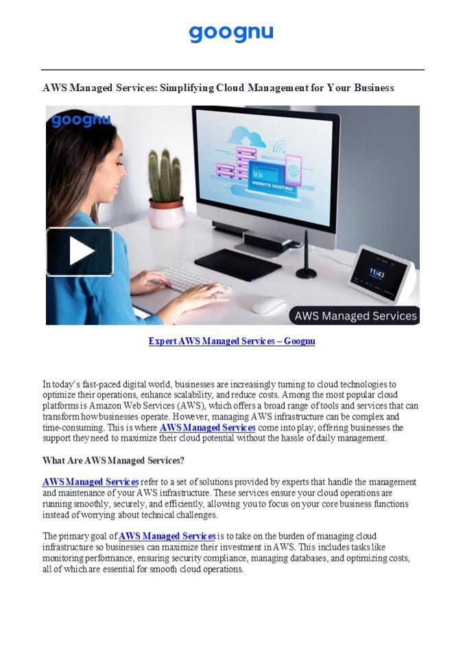 PPT – Expert AWS Managed Services – Goognu PowerPoint presentation | free to download - id ...