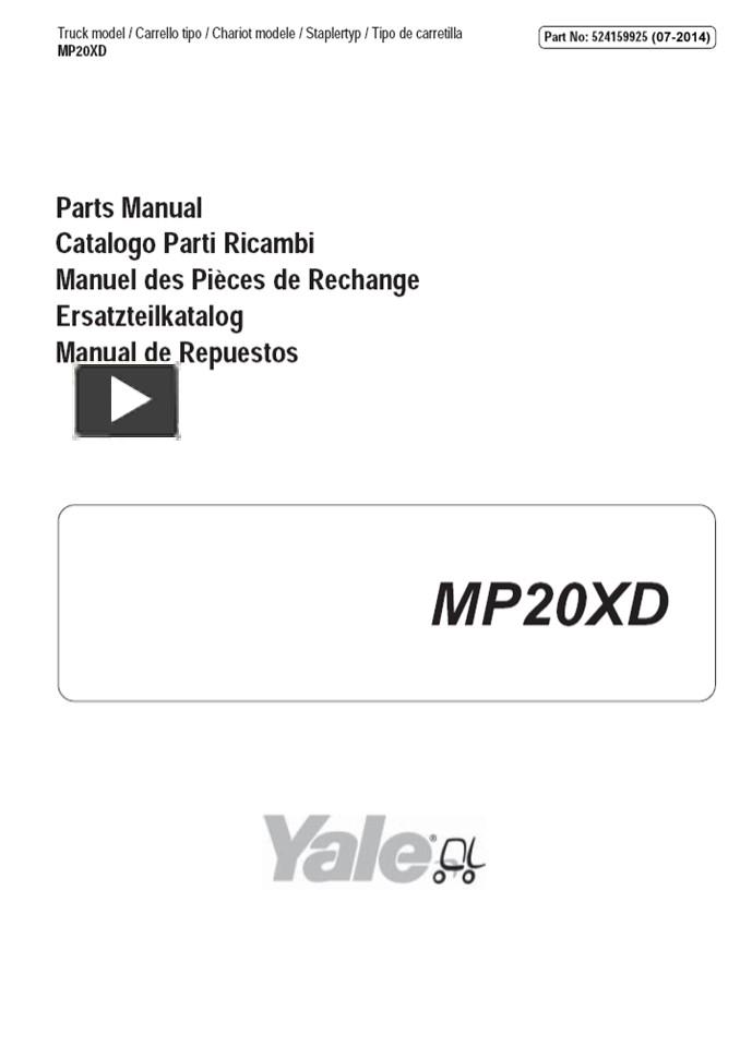 PPT – YALE (A892) MP20XD Parts Catalogue Manual Instant Download PowerPoint presentation | free ...