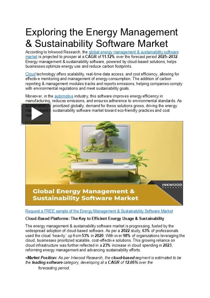 PPT – Exploring the Energy Management & Sustainability Software Market PowerPoint presentation ...