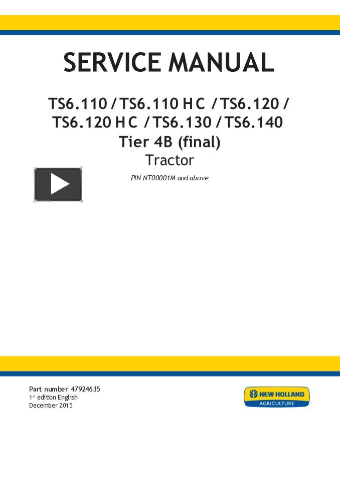 PPT – New Holland TS6.120 HC Tier 4B (final) Tractor Service Repair Manual Instant Download ...