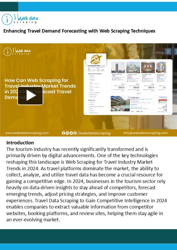 Ppt Enhancing Travel Demand Forecasting With Advanced Web Scraping