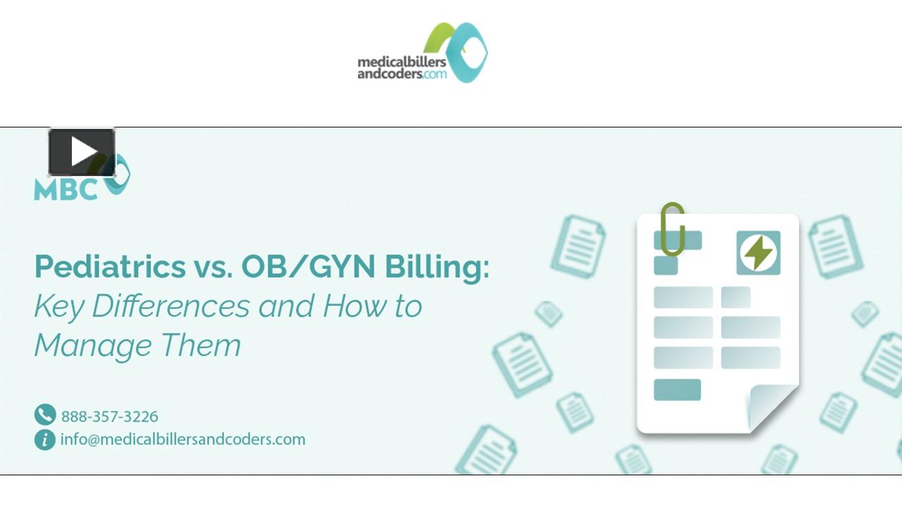 PPT – Pediatrics vs. OB/GYN Billing: Key Differences and How to Manage Them PowerPoint ...