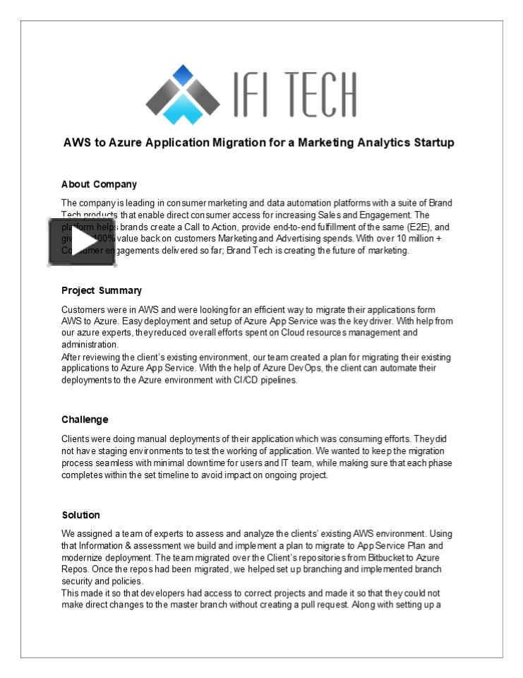 PPT – Powering Growth AWS to Azure Migration for Marketing Analytics Startup. PowerPoint ...
