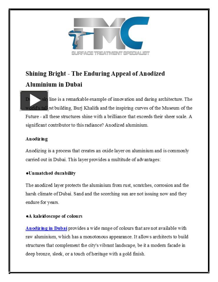 PPT – Shining Bright - The Enduring Appeal of Anodized Aluminium in Dubai PowerPoint ...