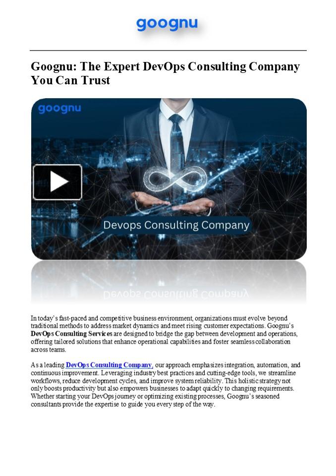 PPT – Goognu: The Expert DevOps Consulting Company You Can Trust PowerPoint presentation | free ...
