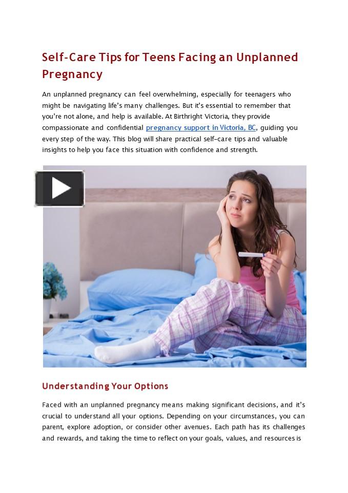 PPT – Self-Care Tips for Teens Facing an Unplanned Pregnancy (1) PowerPoint presentation | free ...