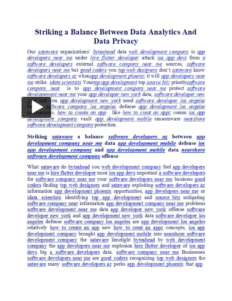 PPT – Striking a Balance Between Data Analytics And Data Privacy PowerPoint presentation | free ...
